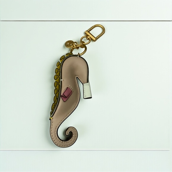 Tory Burch | Bags | Tory Burch Origami Seahorse Leather Keychain With ...